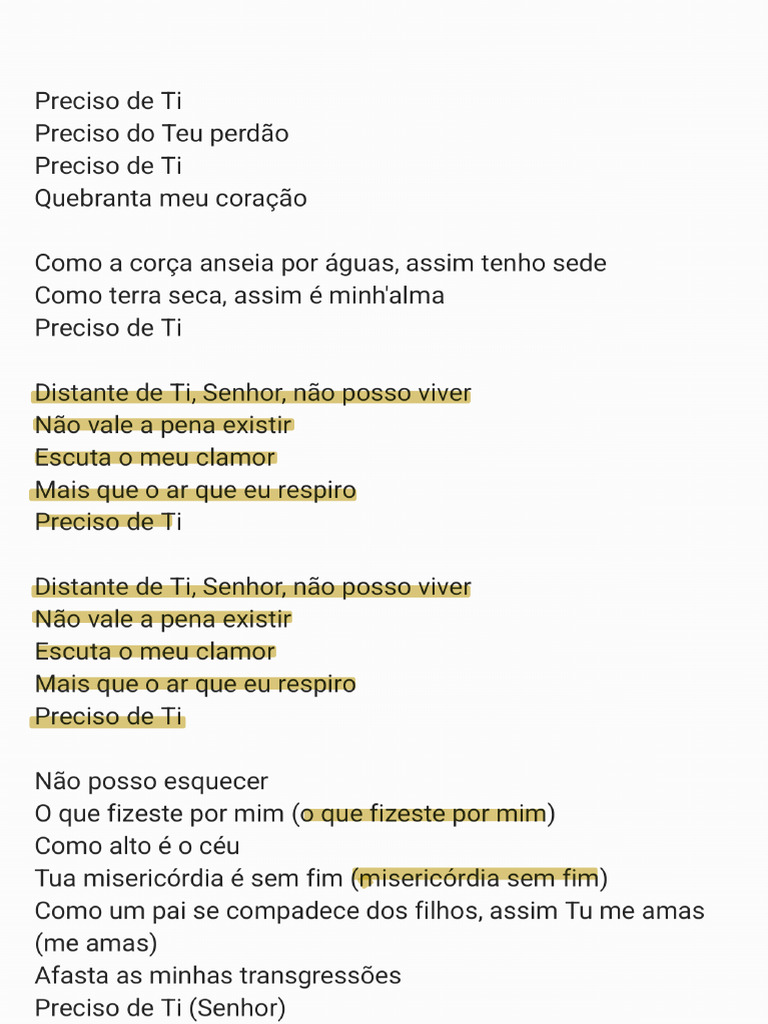 Preciso de Ti - Diante Do Trono - 250925 - 135741 | PDF