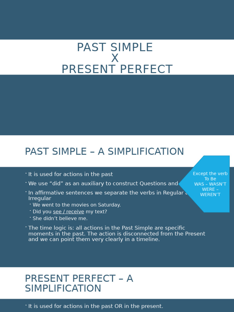 Past Simple vs Present Perfect Explained | PDF | Verb | Perfect (Grammar)