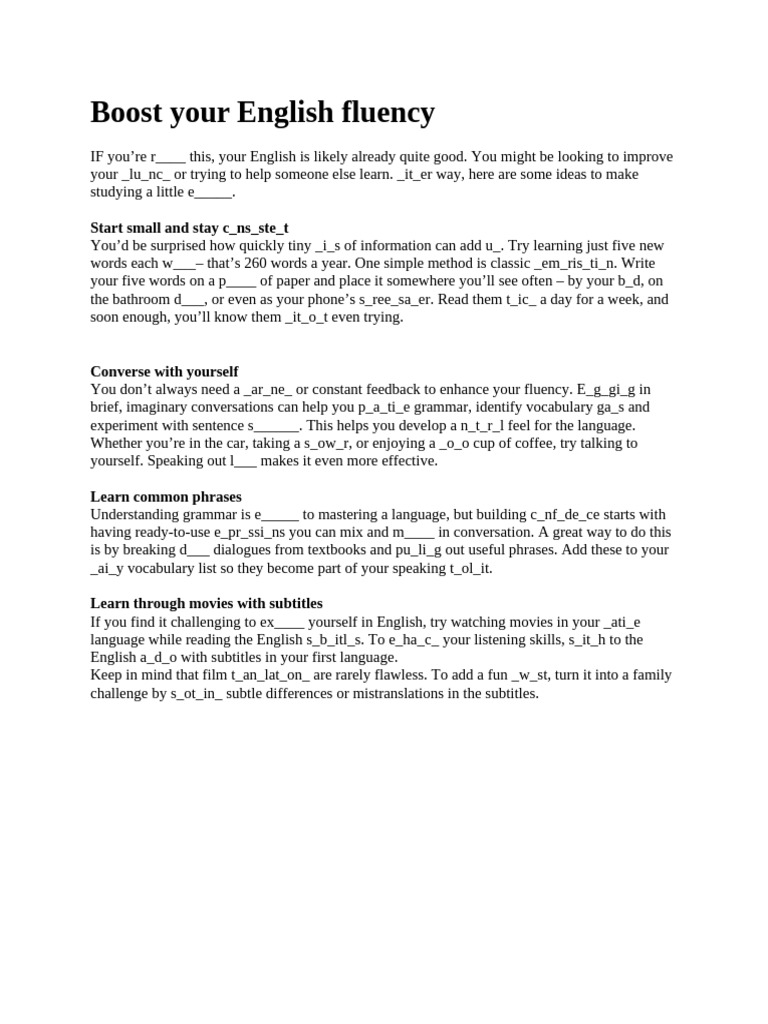 Boost Your English Fluency (Q) | PDF