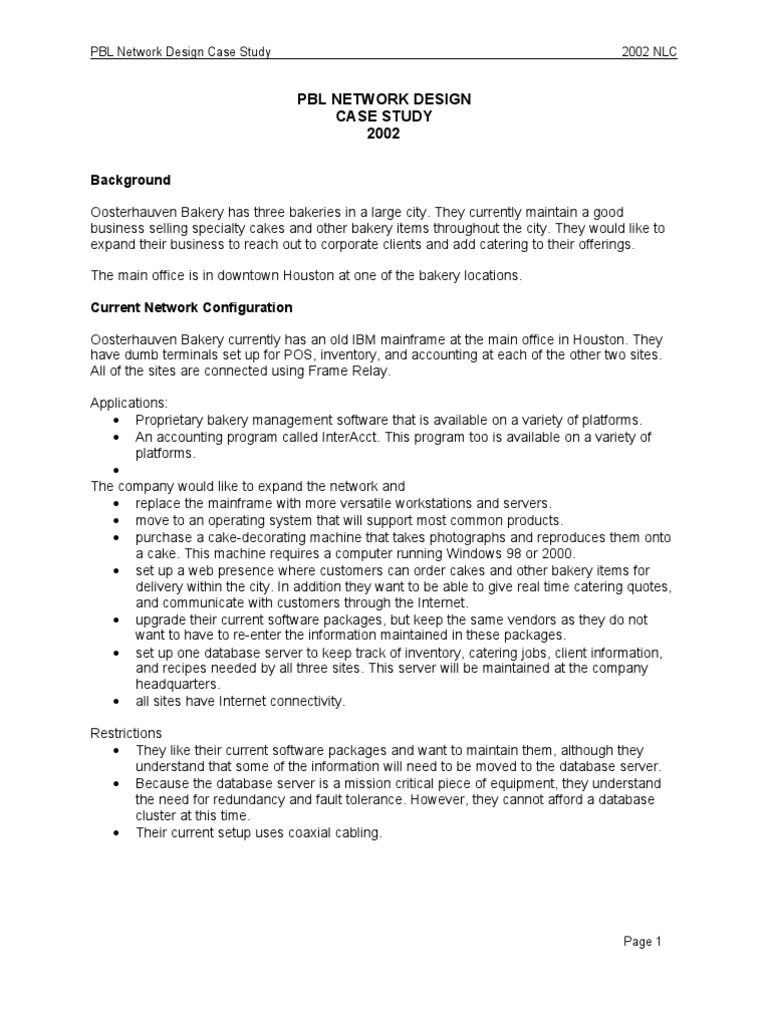Network Design National Case Study | PDF | Computer Network | Server ...