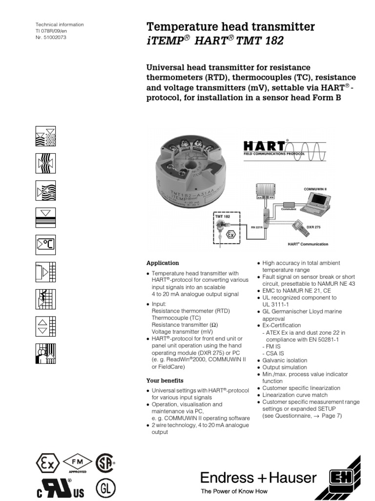 Itemp Hart TMT 182: Temperature Head Transmitter | PDF | Thermocouple ...