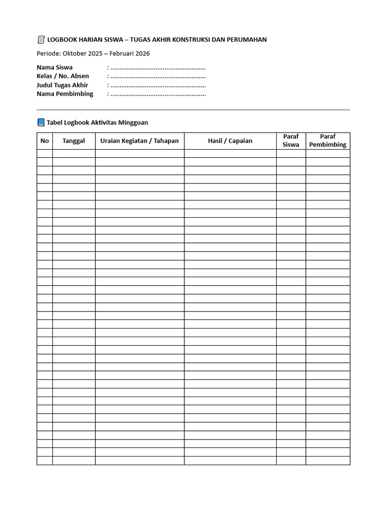 ? Logbook Harian Siswa | PDF