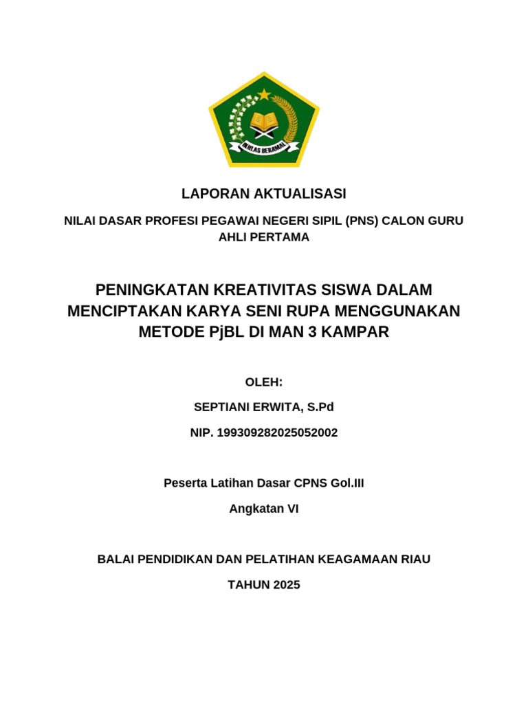 Laporan Aktualisasi Tia | PDF