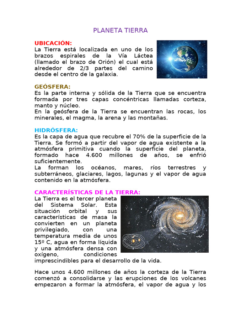 Características del Planeta Tierra | PDF
