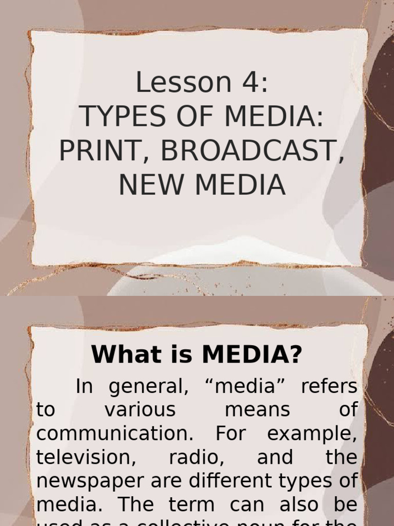 Lecture 4 Types of Media | PDF