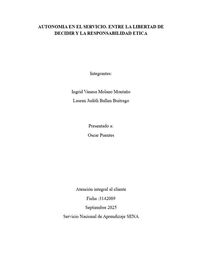 Etica y Autonomia en El Servicio | PDF | Autonomía | Trabajo Social