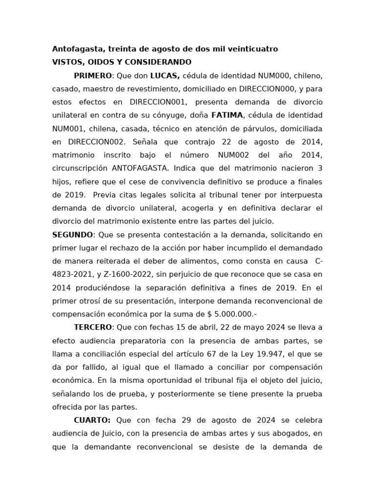 oposición a divorcio por no paog de pensión | PDF | Divorcio | Matrimonio