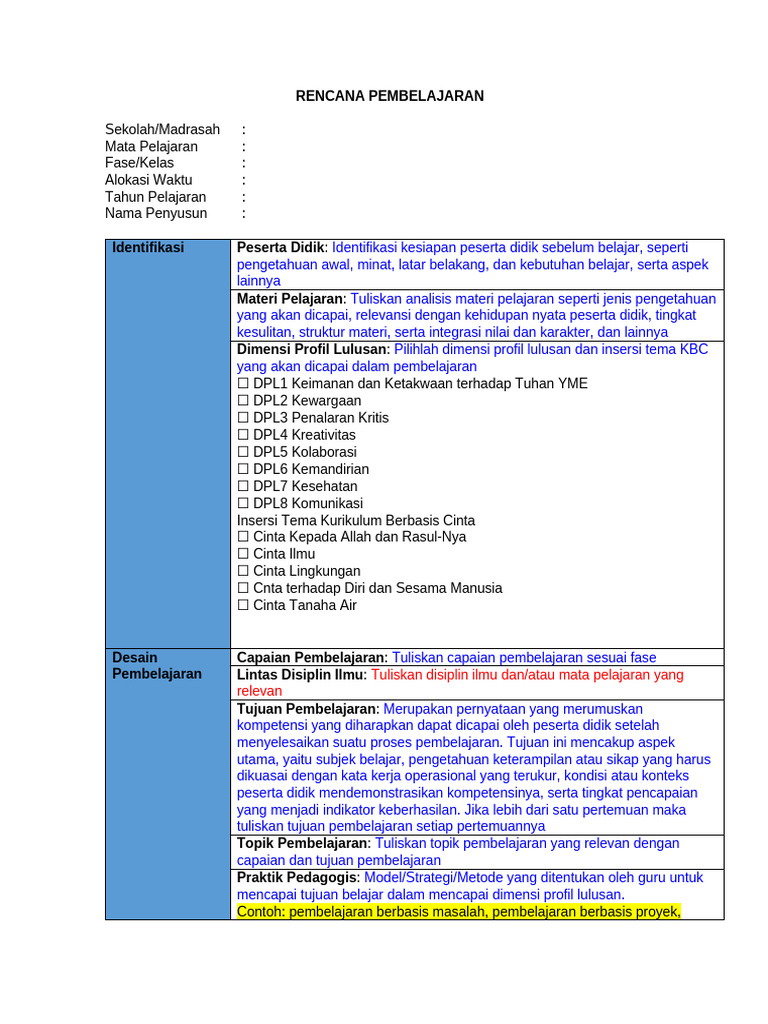 Template Modul Ajar Deep Learning | PDF