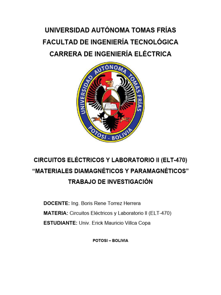 Materiales Diamagnéticos y Paramagnéticos | PDF | Magnetismo | Ciencias ...