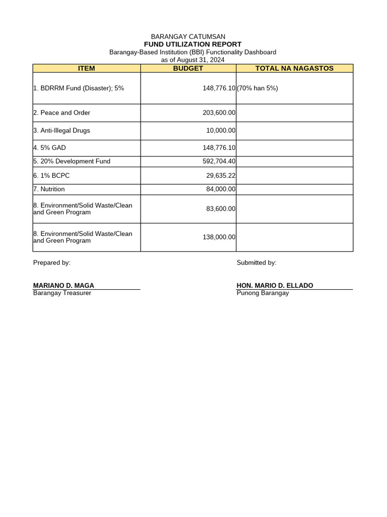 Fund Utilization Report1 | PDF