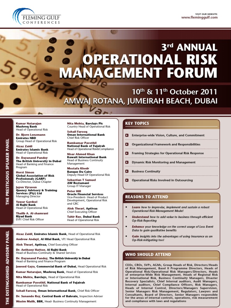 Third International Operational Risk Management Forum Dubai | PDF ...