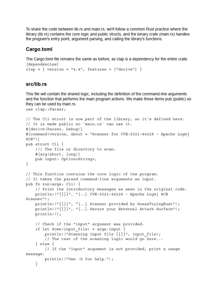 Share It Between Lib - Rs and Main - Rs | PDF | Parsing | Command Line Interface