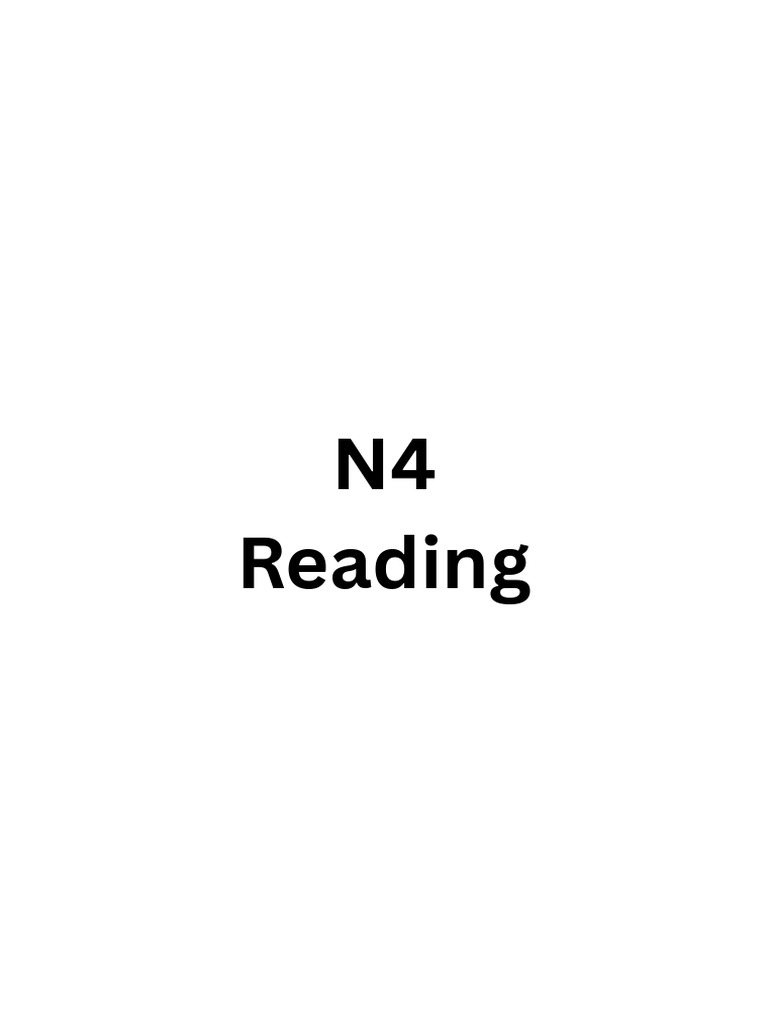 N4 Reading PDF | PDF
