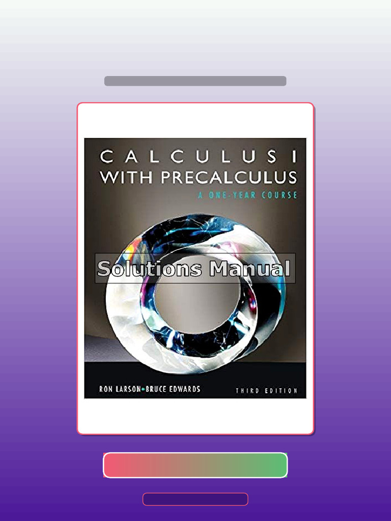 Complete Calculus I With Precalculus 3rd Edition Larson Verified | PDF ...