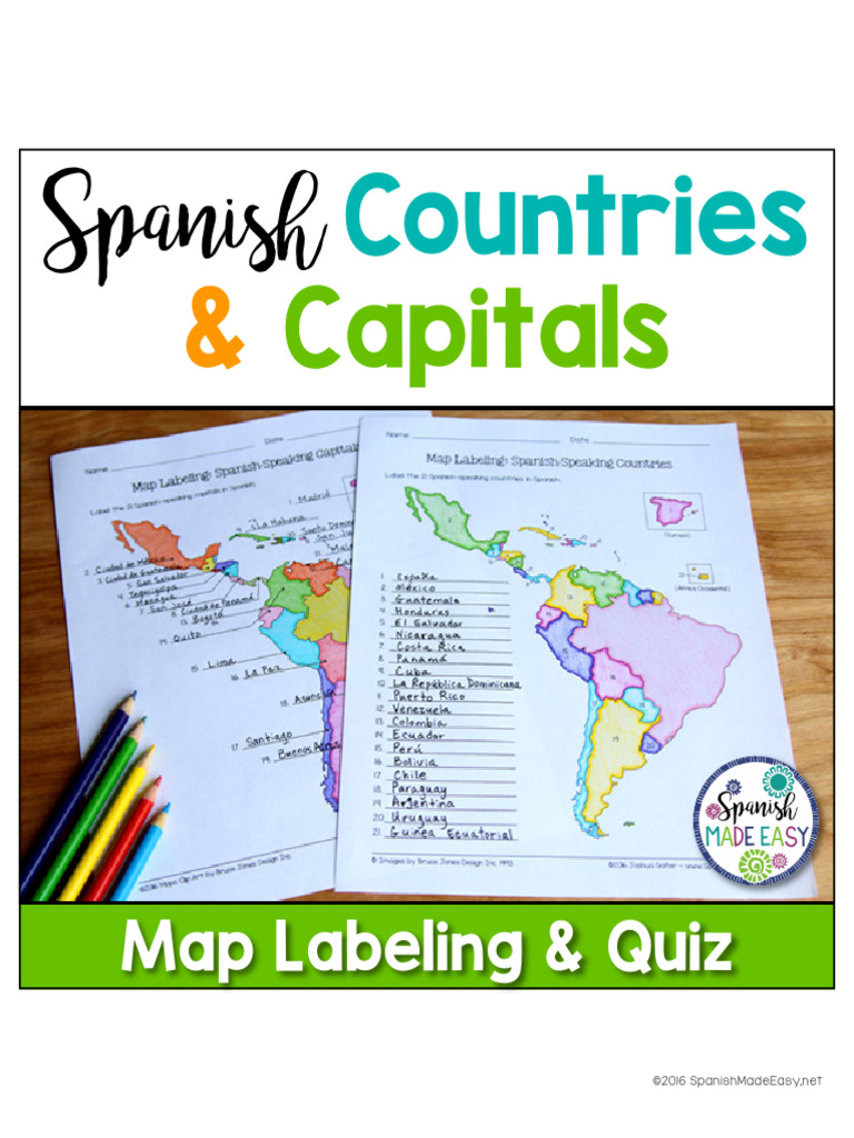Spanish Speaking Countries and Capitals Maps and Quiz | PDF | Spanish ...