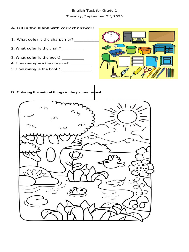 English Task GR 1 2 September | PDF