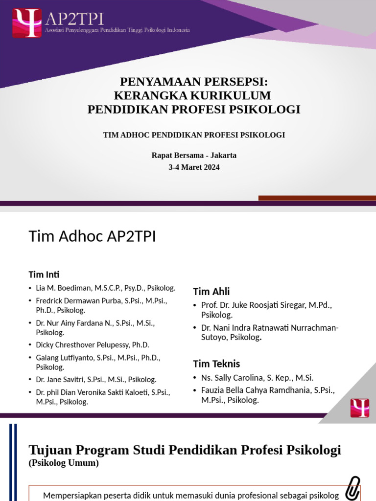 Kurikulum Pendidikan Profesi Psikologi | PDF