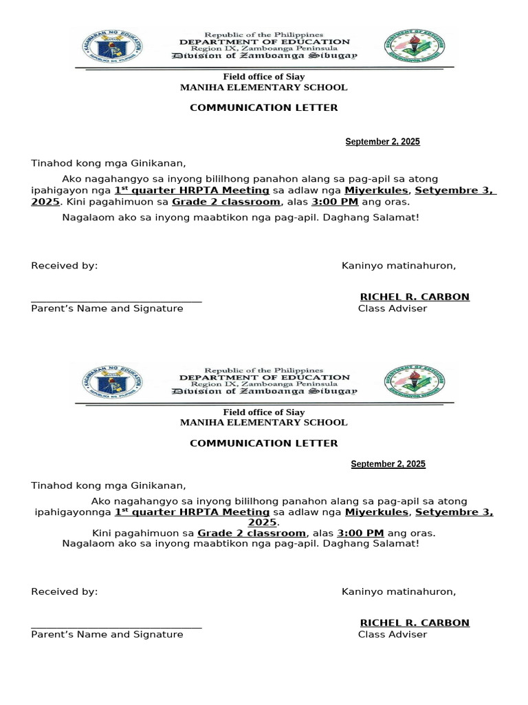 Communication Letter | PDF