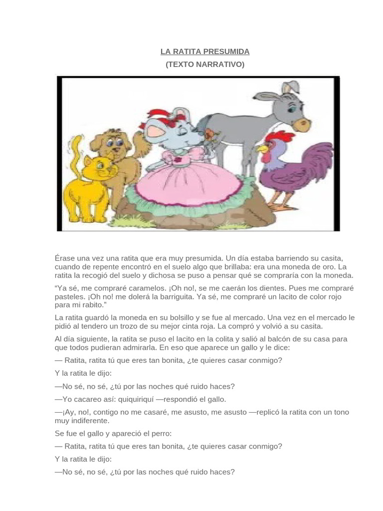 La Ratita Presumida: Cuento y Guion | PDF