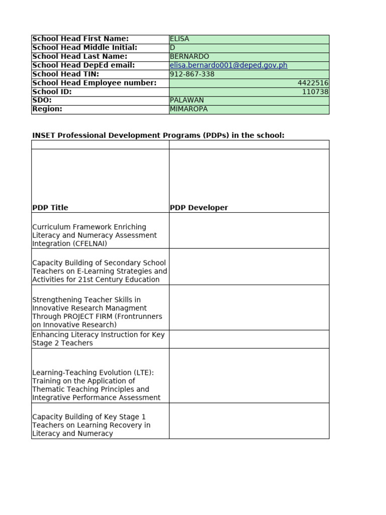 INSET Professional Development Programs | PDF | Schools | Teachers