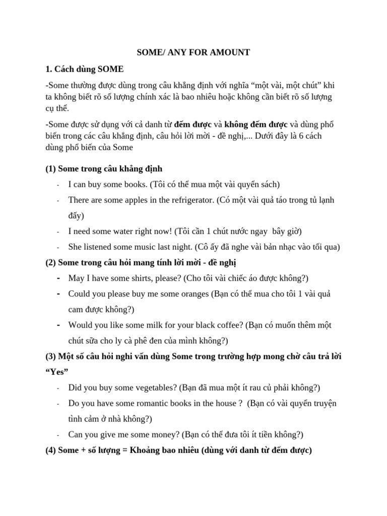 Some, Any For Amount | PDF
