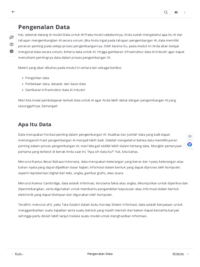 Pengenalan Data untuk AI | PDF