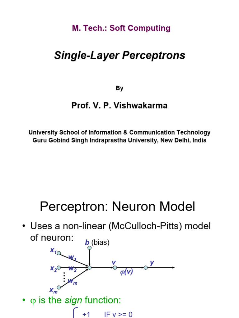 Single-Layer Perceptron Overview | PDF | Mathematical Optimization ...
