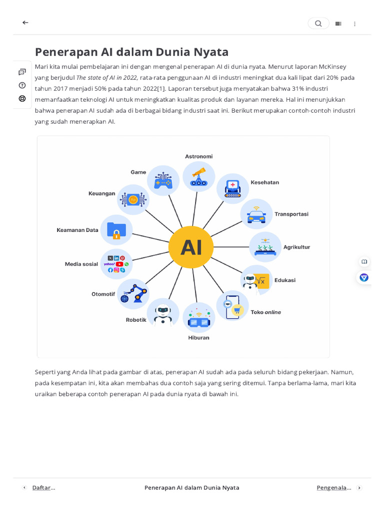 Penerapan AI Dalam Dunia Nyata _ Belajar Dasar AI _ Dicoding Indonesia | PDF