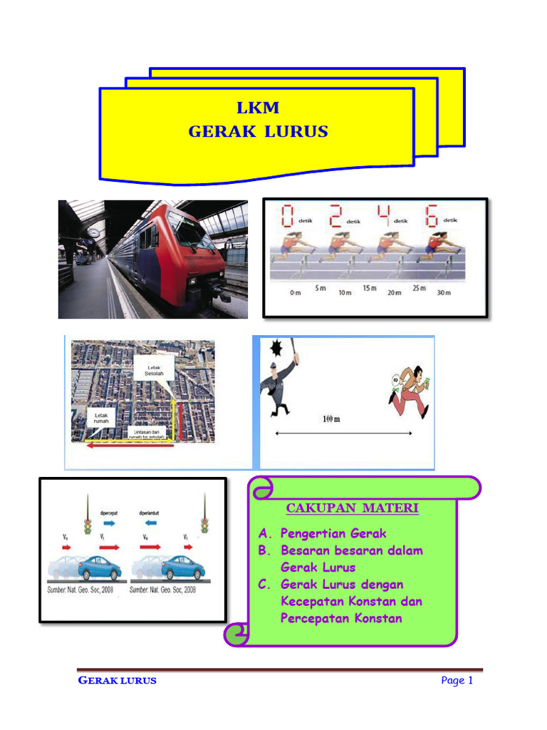 Materi Gerak Lurus untuk Kelas X Fisika | PDF