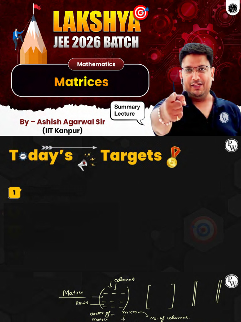 Matrix Summary by Ashish Sir | PDF