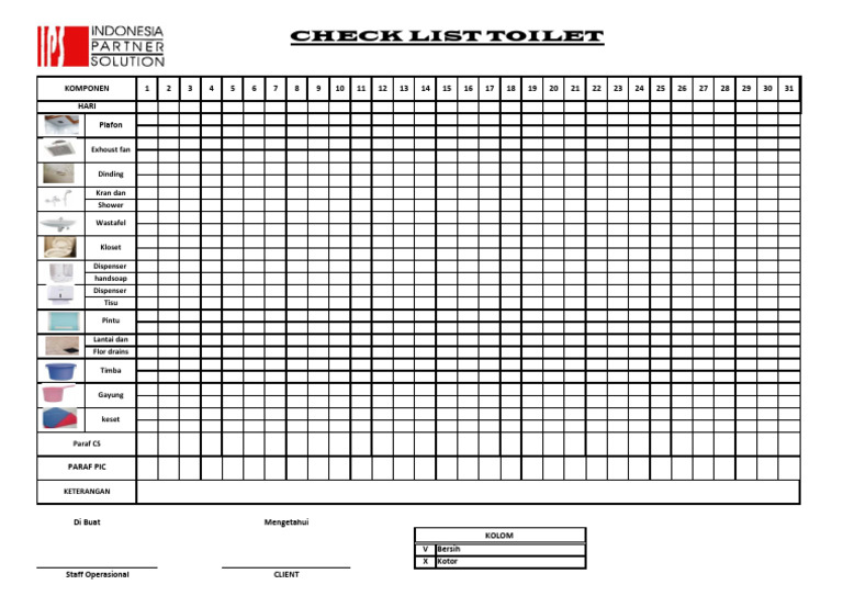 Checklist Toilet MG Kendari | PDF