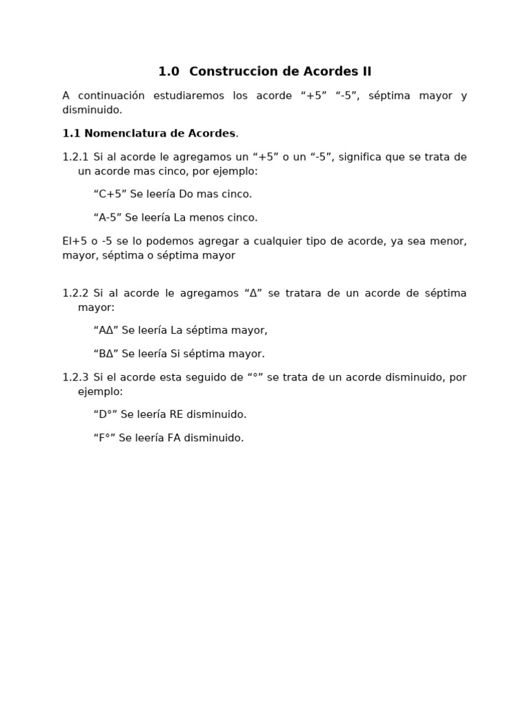 1.0 Construcción de Acordes II | PDF | Acorde (Música) | Armonía