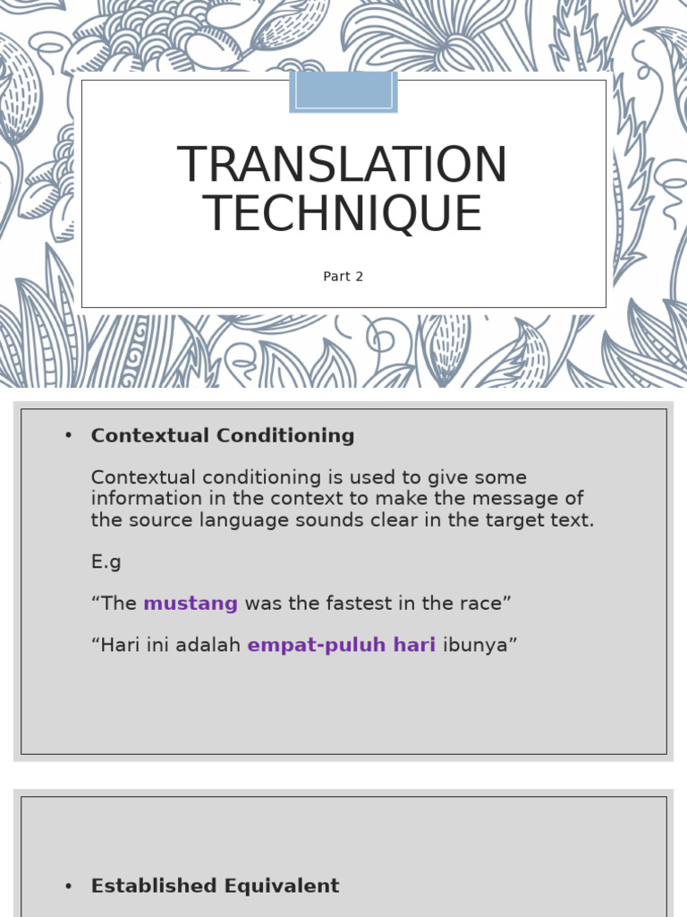 Translation Technique | PDF | Translations | Applied Linguistics
