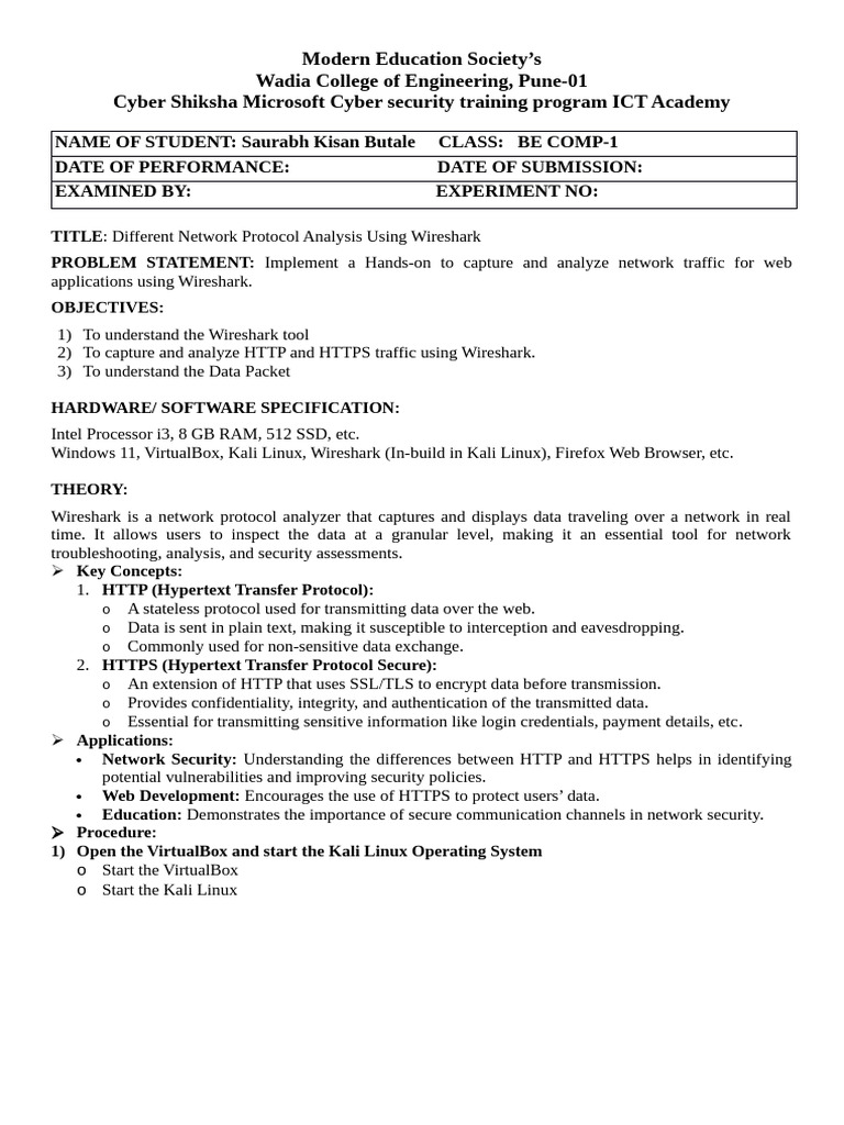 Lab5 Wireshark Manual | PDF | Security | Computer Security