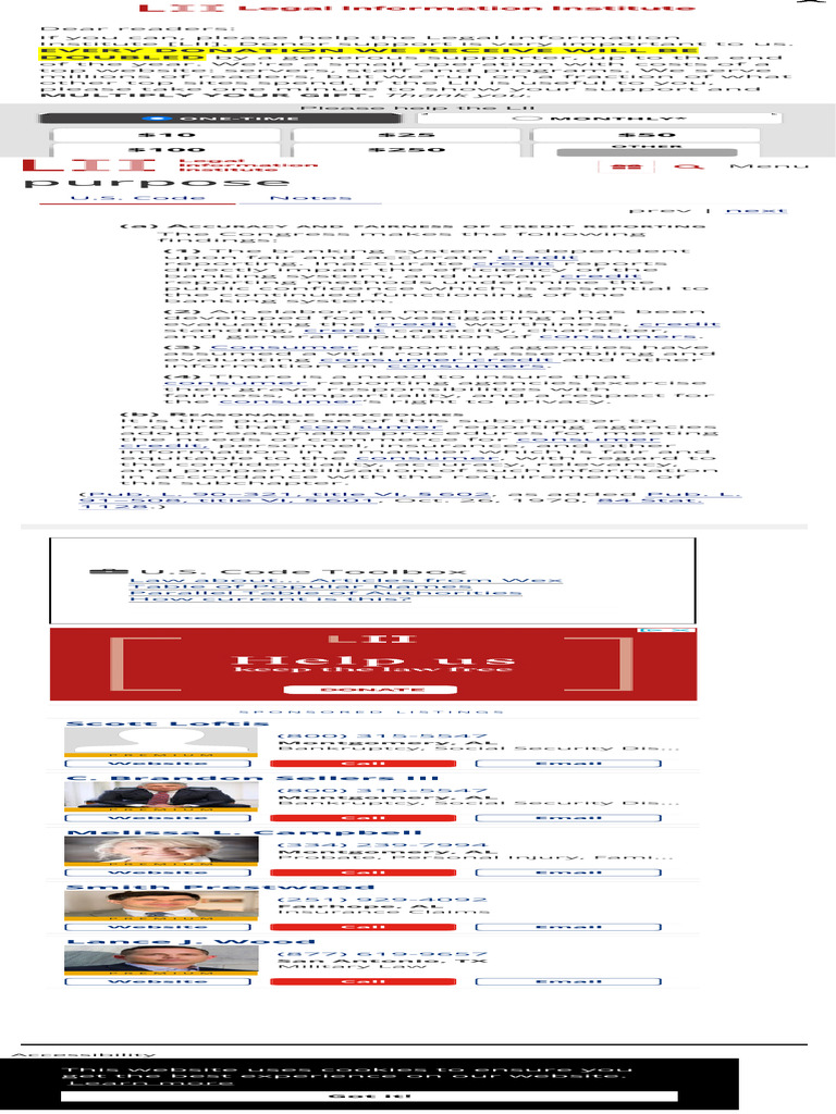 15 U.S. Code § 1681 - Congressional Findings and Statement of Purpose U ...