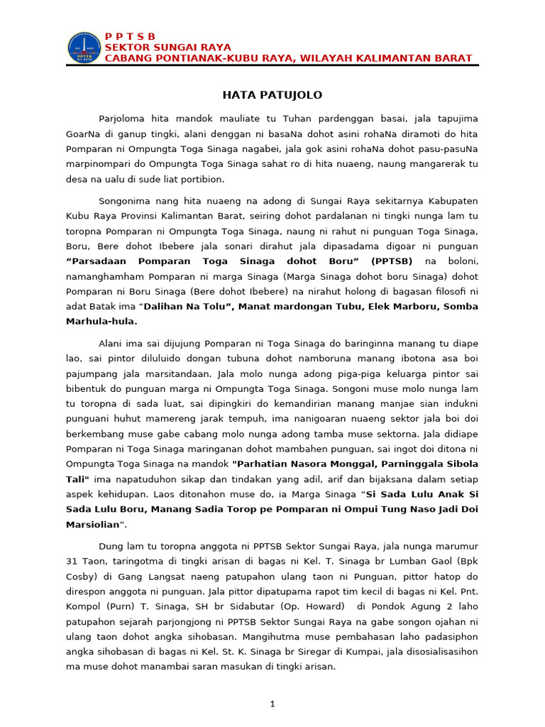 Sejarah PPTSB Sektor Sungai Raya | PDF
