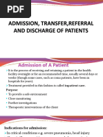 Nursing Admission and Discharge Guide | PDF | Patient | Hospital