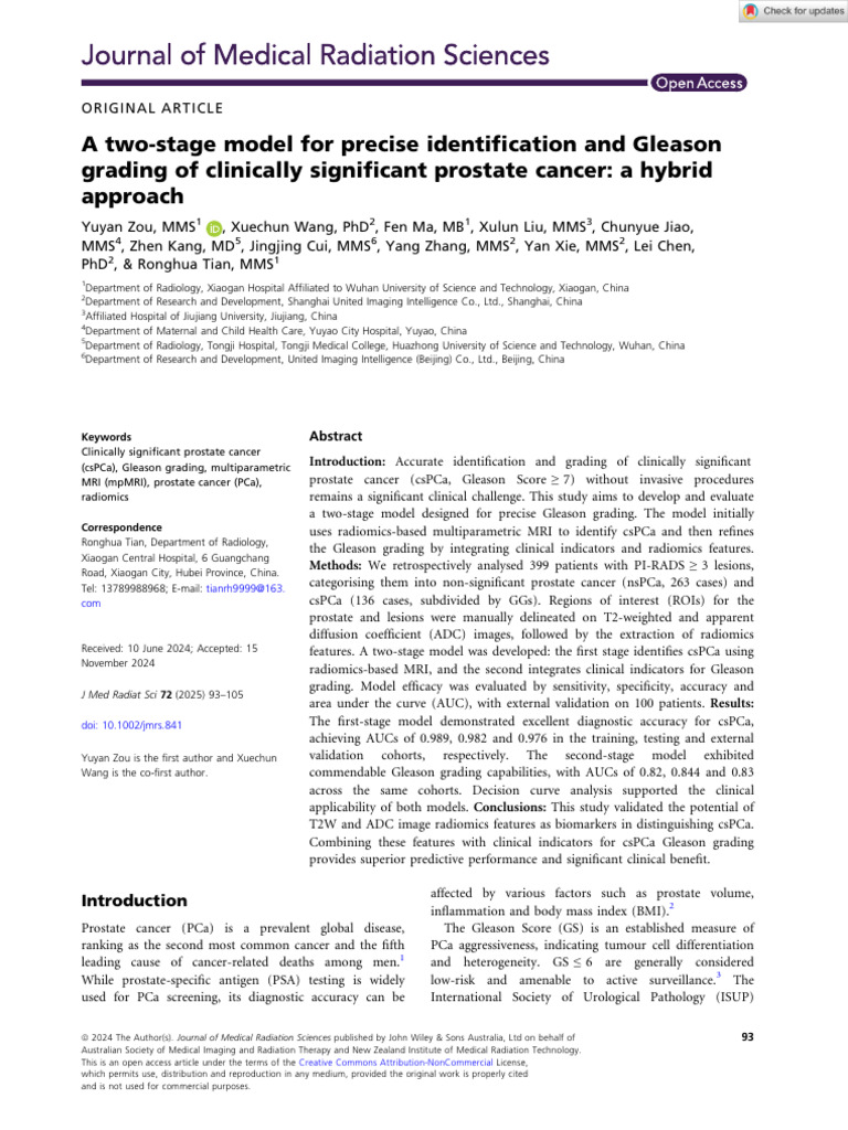 P7 - A Two Stage Model For Precise Identification and Gleason Grading ...