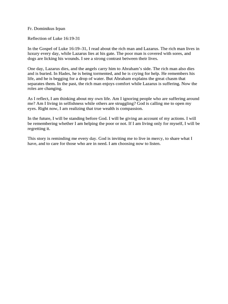 Refleksi Fr. Irpan | PDF