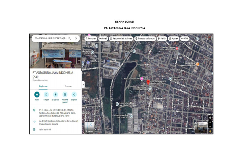 Denah Lokasi-cv. Puspita Sinar Sejahtera | PDF
