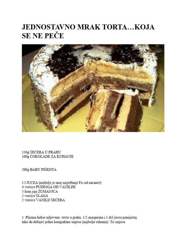 Jednostavno Mrak Torta | PDF