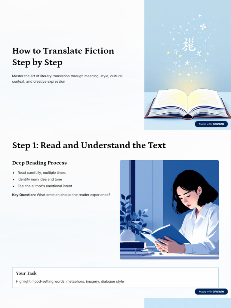 How To Translate Fiction Step by Step | PDF