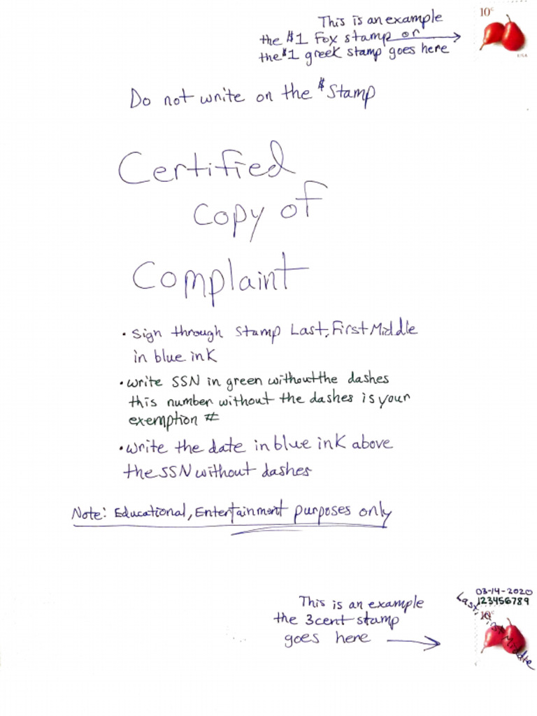 Cancelling Certified Complaint | PDF
