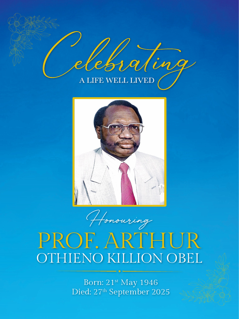 Prof. Arthur Obel Funeral Program Final | PDF
