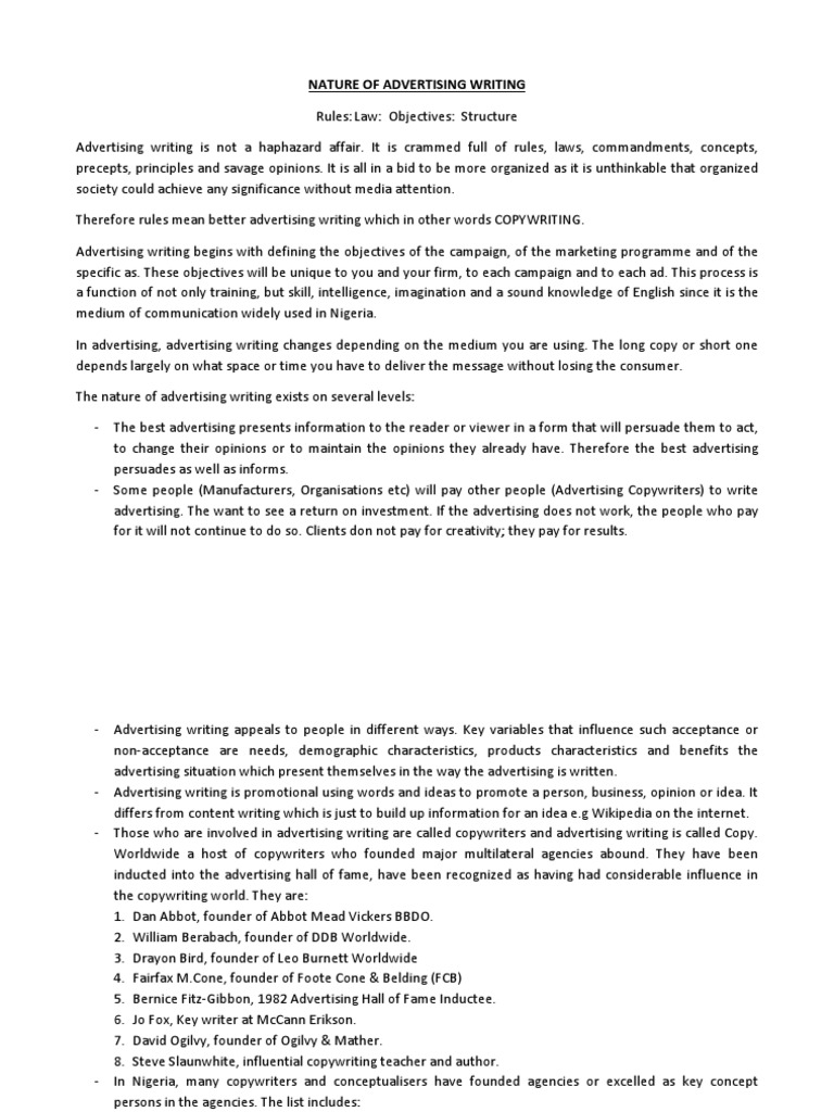 Writing Effective Ads for Students | PDF | Copywriting | Advertising
