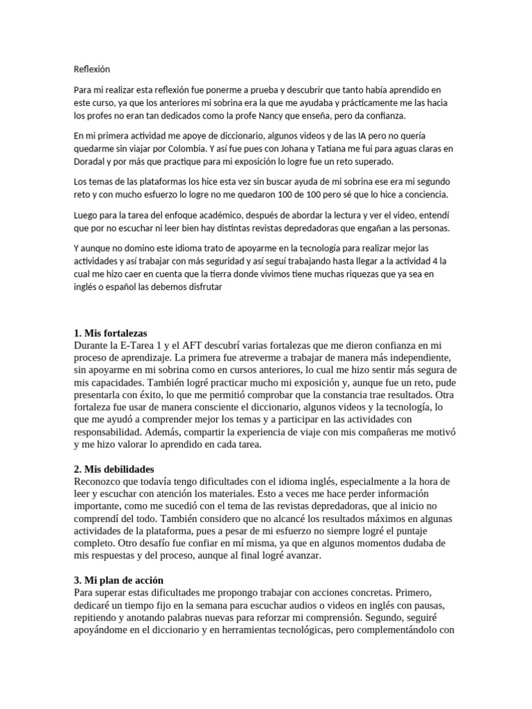 Reflexión | PDF | Cognición | Aprendizaje