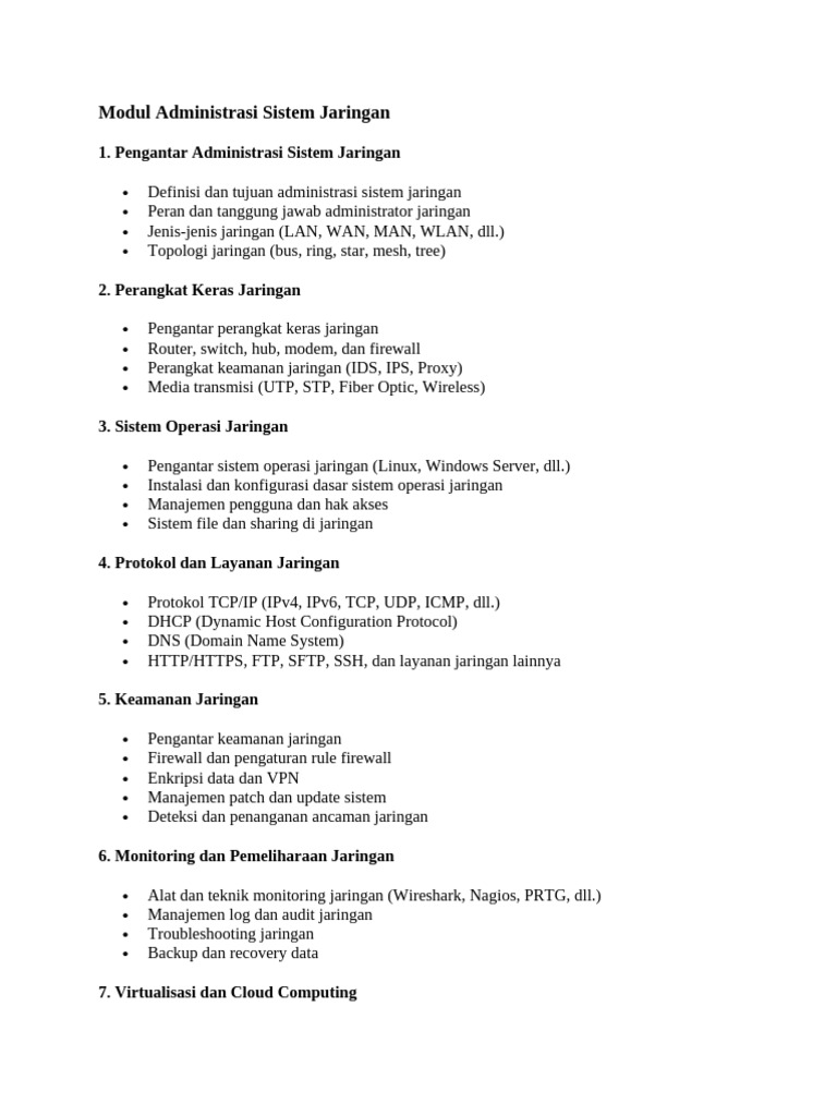Panduan Lengkap Administrasi Jaringan | PDF