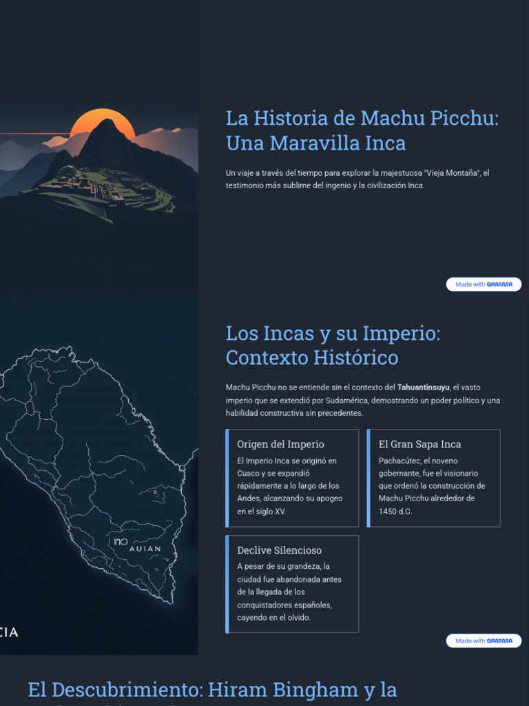 La Historia de Machu Picchu Una Maravilla Inca | PDF | Machu Picchu ...