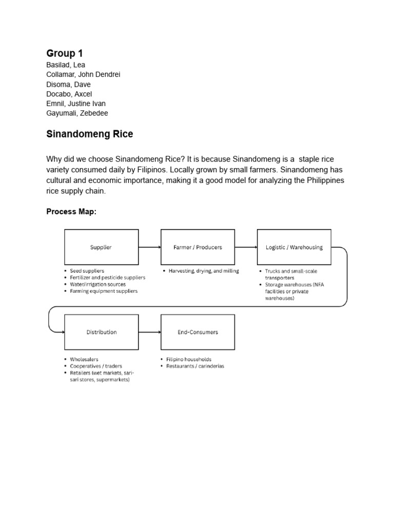 Sinandomeng Rice Supply Chain Analysis | PDF