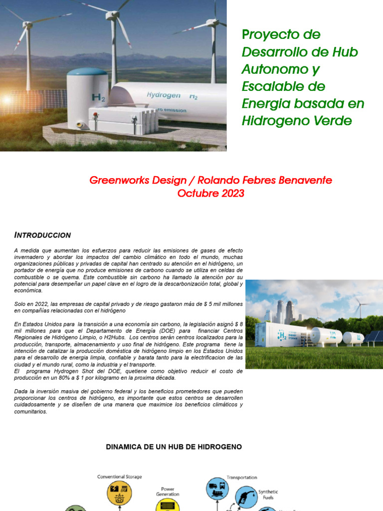Greenworks Design Hydrogen Project 2792023 | PDF | Pila de combustible | Hidrógeno